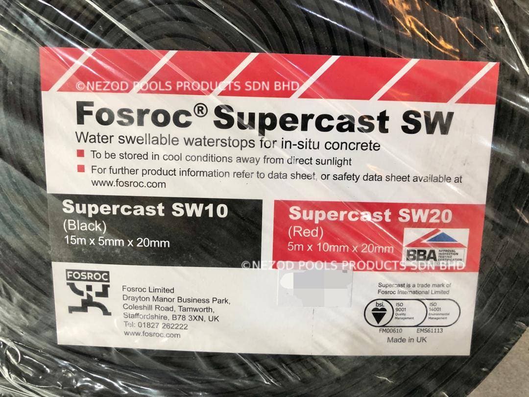 FOSROC SUPERCAST SW10 SWELLABLE WATERSTOP - Nezod Pools Products