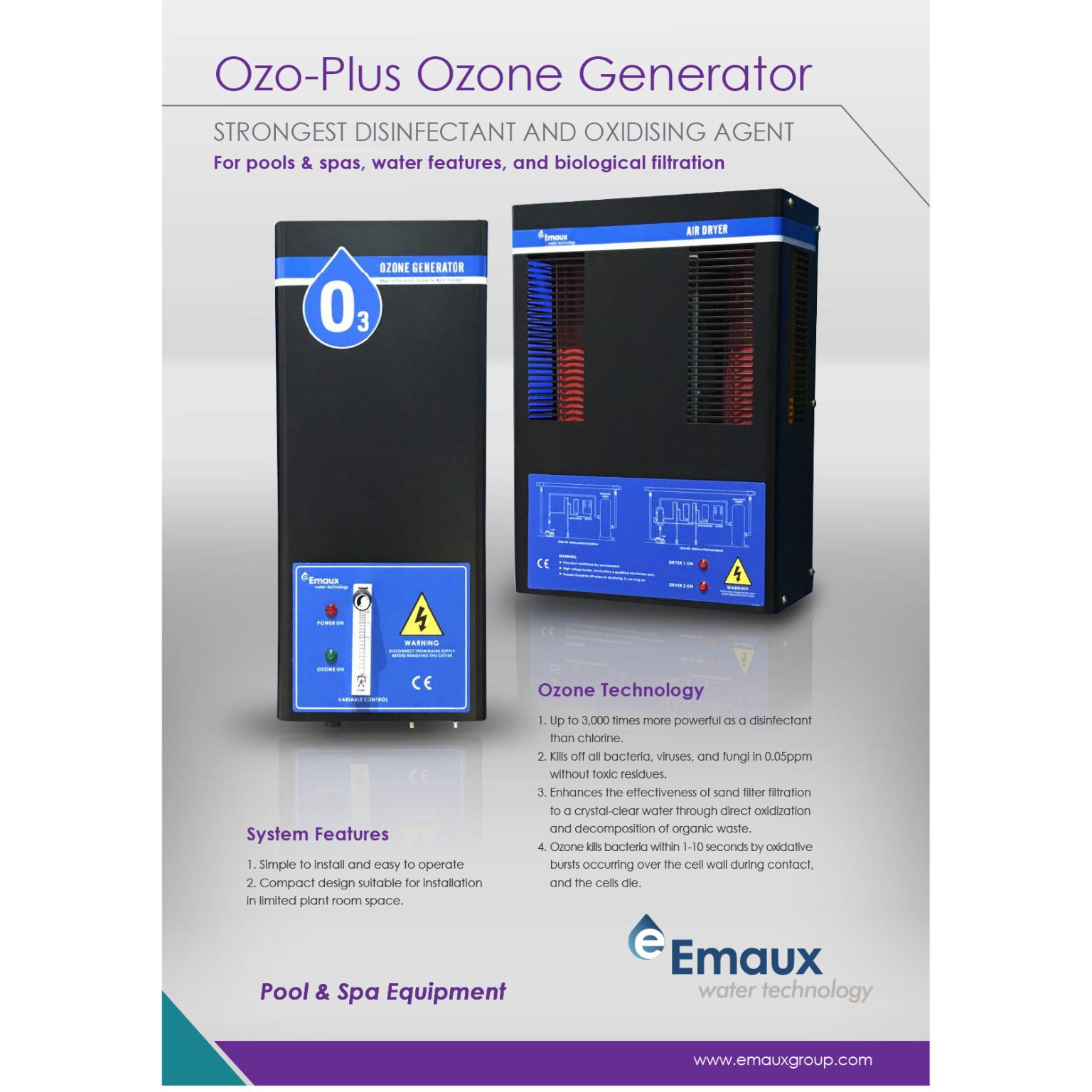 EMAUX OZO - PLUS OZONE GENERATOR - Nezod Pools Products